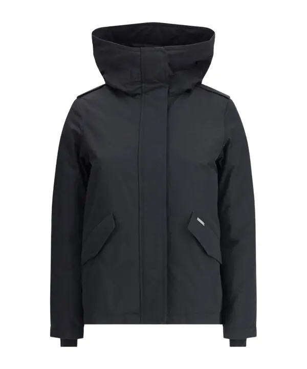 Woolrich Padded Jacket With Hood - Black