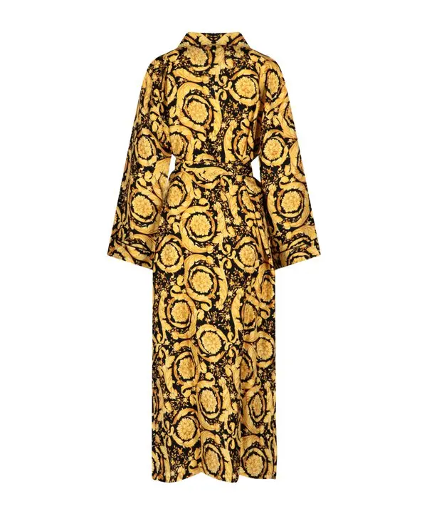 Versace Baroque Pattern Belted Pajama
