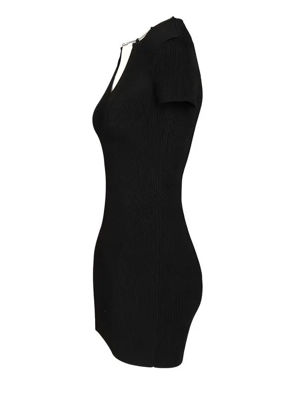 Alexander Wang Ribbed Logo Nameplate Bodycon Minidress