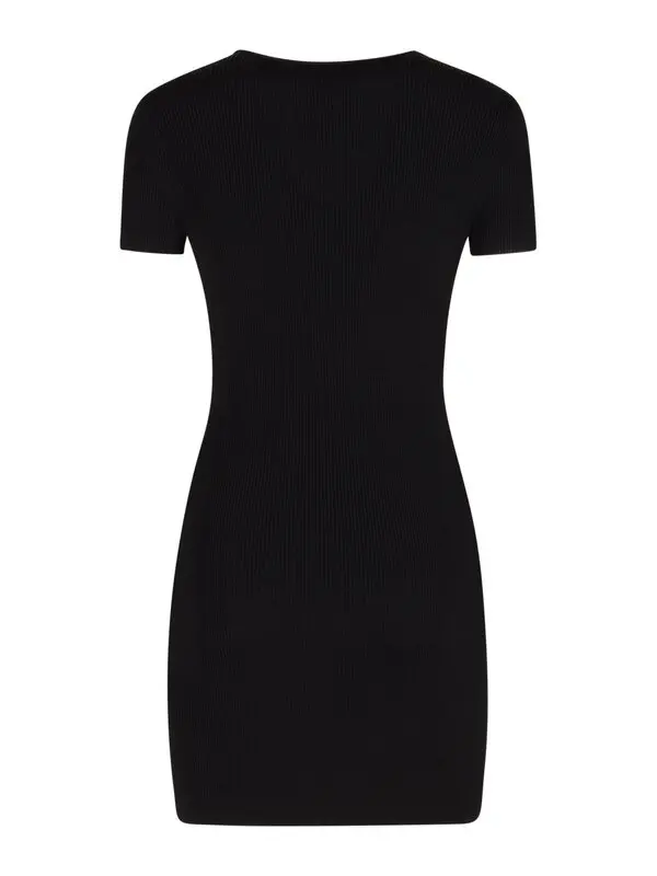 Alexander Wang Ribbed Logo Nameplate Bodycon Minidress