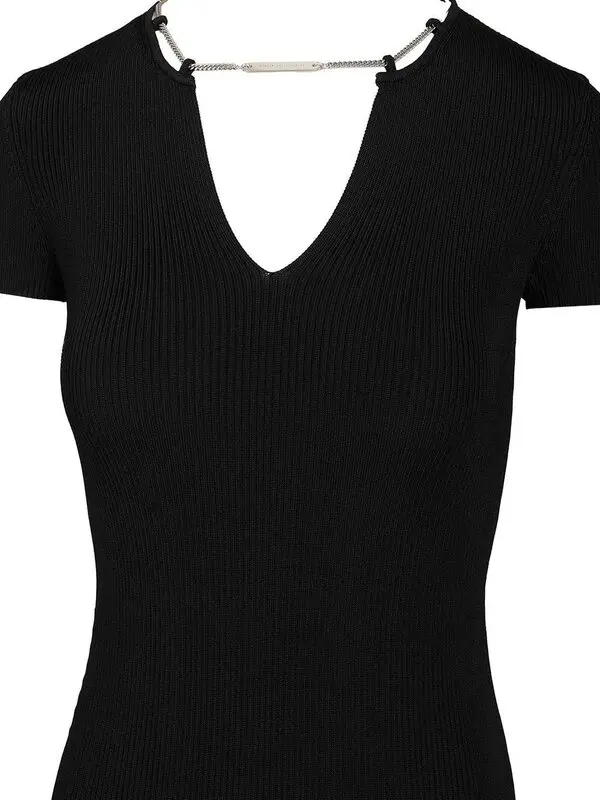 Alexander Wang Ribbed Logo Nameplate Bodycon Minidress