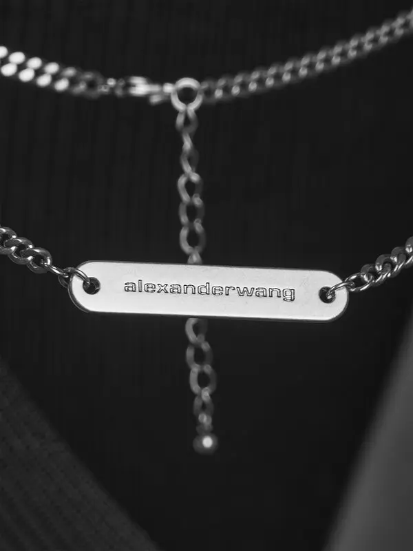 Alexander Wang Ribbed Logo Nameplate Bodycon Minidress