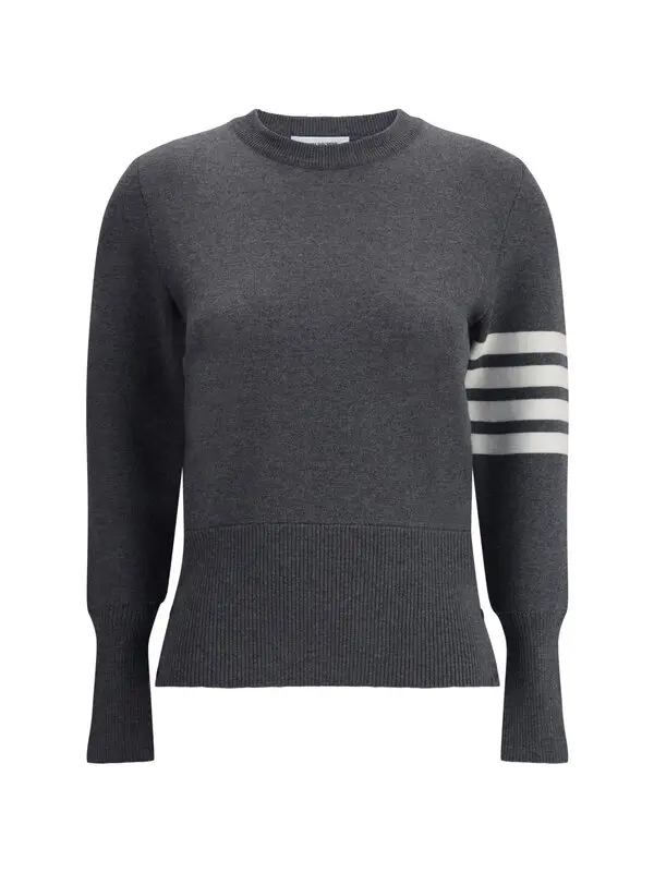 Thom Browne Milano Stitch Classic 4-bar Pullover - Medium Gray