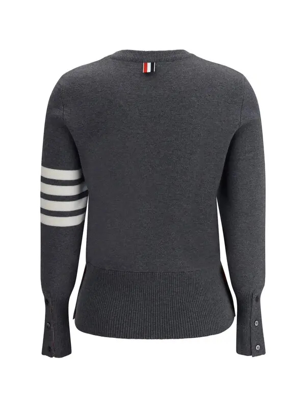 Thom Browne Milano Stitch Classic 4-bar Pullover - Medium Grey