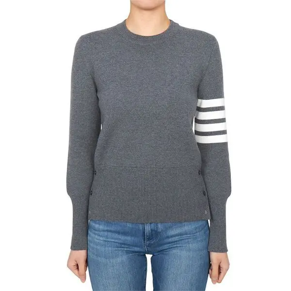 Thom Browne Milano Stitch Classic 4-bar Pullover - Medium Grey