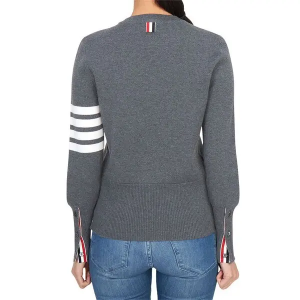 Thom Browne Milano Stitch Classic 4-bar Pullover - Medium Grey