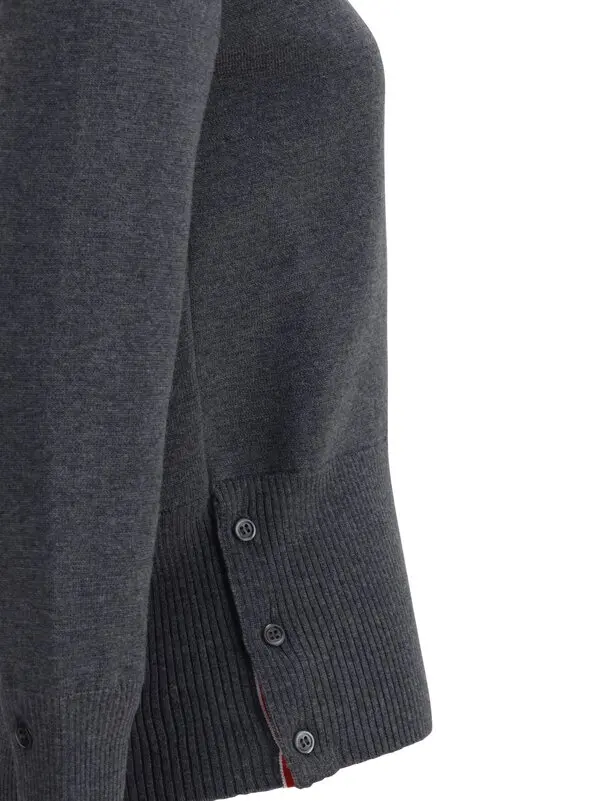 Thom Browne Milano Stitch Classic 4-bar Pullover - Medium Grey