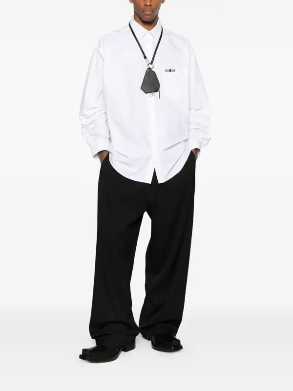 Balenciaga Bb Embroidered Oversized Shirt