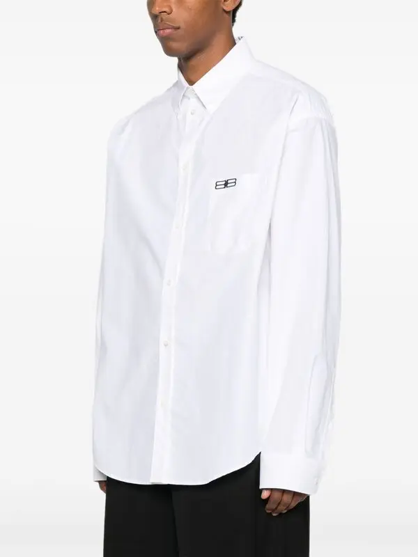 Balenciaga Bb Embroidered Oversized Shirt
