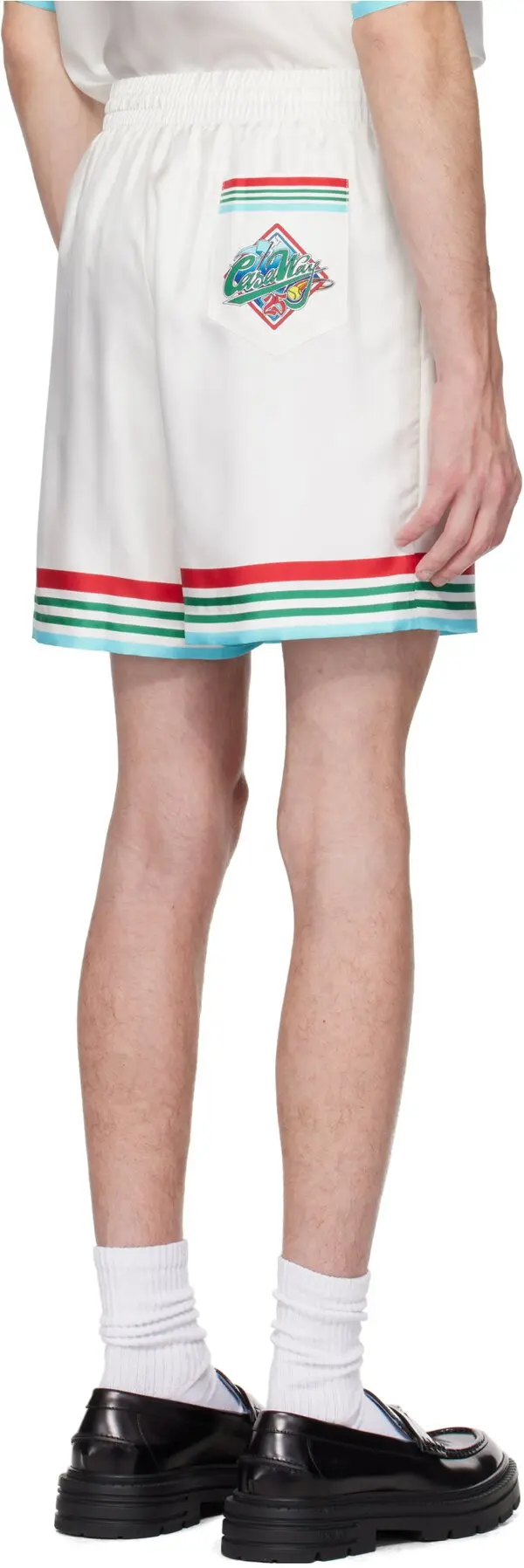 Casablanca Bermuda Shorts With Striped Trim - White