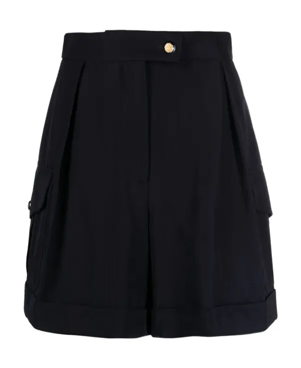 Alexander McQueen High Waist Cargo Shorts With Pleated Details - No