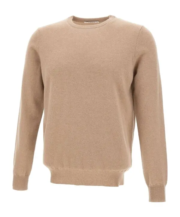KANGRA Crew Neck Knitted Sweater - Light Brown