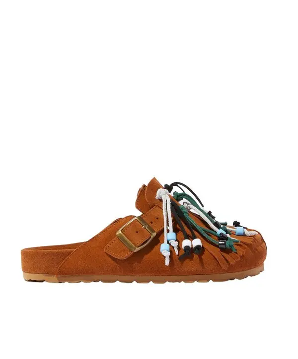 SCAROSSO Muller Clogs With Tassel And Bead Embellishments
