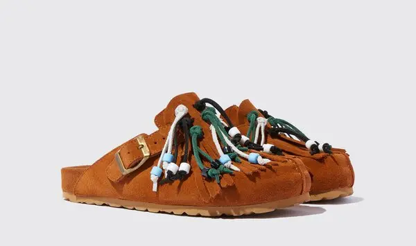 SCAROSSO Muller Clogs With Tassel And Bead Embellishments