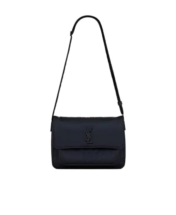 Saint Laurent Niki Logo Plaque Messenger Bag - Black
