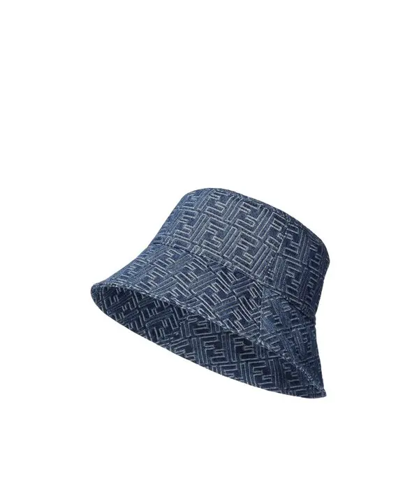 Fendi Ff Jacquard Denim Bucket Hat - Blue