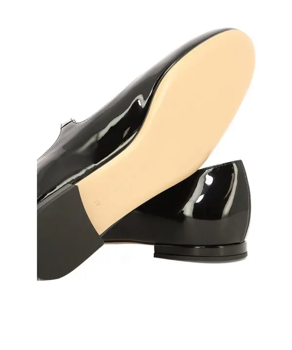 GIANVITO ROSSI Patent Mary Jane Flats - Black