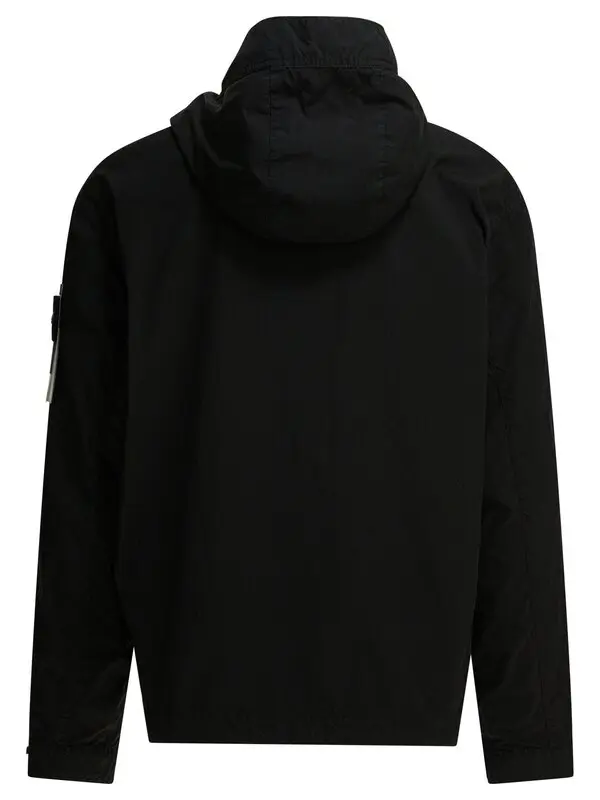 Stone Island Hooded Zip-up Jacket - Black