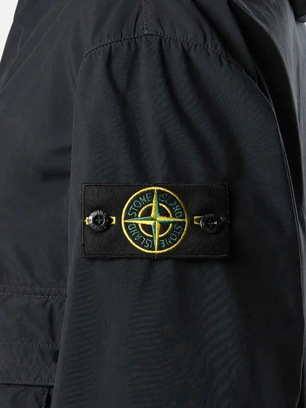 Stone Island Hooded Zip-up Jacket - Black