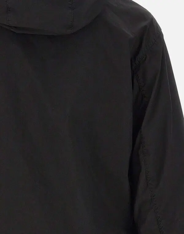 Stone Island Hooded Zip-up Jacket - Black
