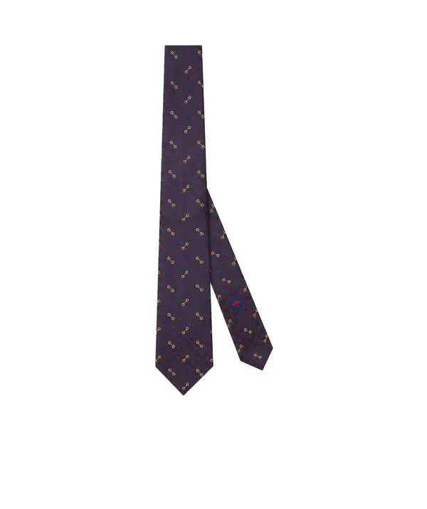 Gucci Horsebit Embroidered Tie - Black
