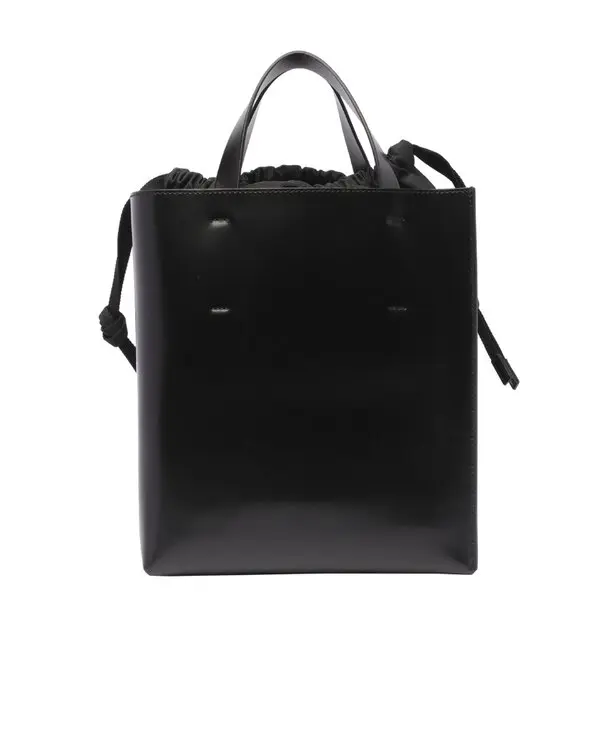 Marni Logo Printed Drawstring Tote Bag - Black