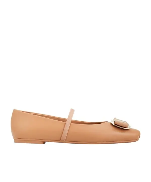 FERRAGAMO Vara Square-toe Ballet Flats