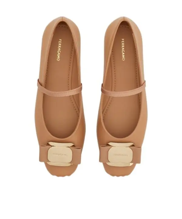 FERRAGAMO Vara Square-toe Ballet Flats