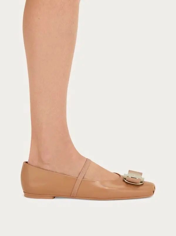 FERRAGAMO Vara Square-toe Ballet Flats