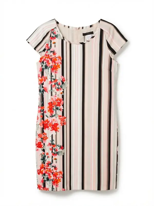 Max Mara Short Sleeve Printed Dress - Multicolor