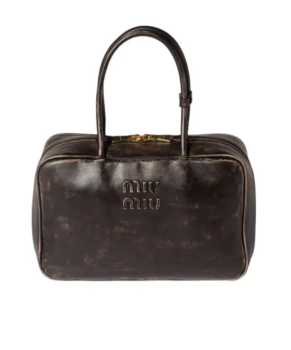 Miu Miu Beau Nappa Leather Bag - Brown