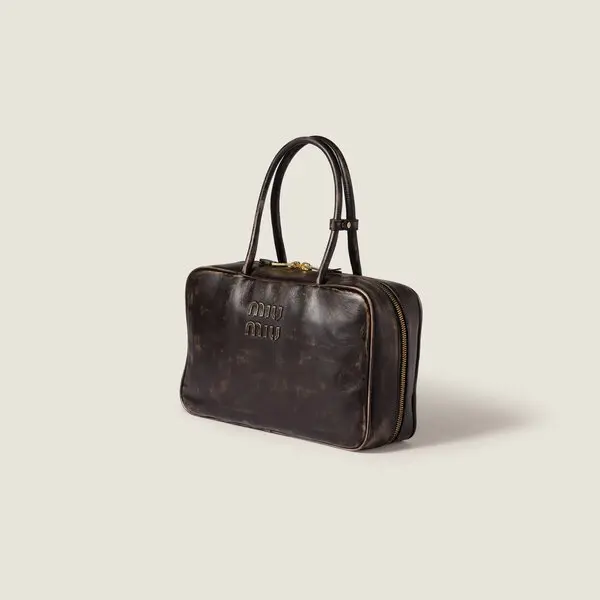 Miu Miu Beau Nappa Leather Bag - Brown