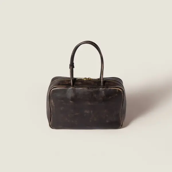 Miu Miu Beau Nappa Leather Bag - Brown