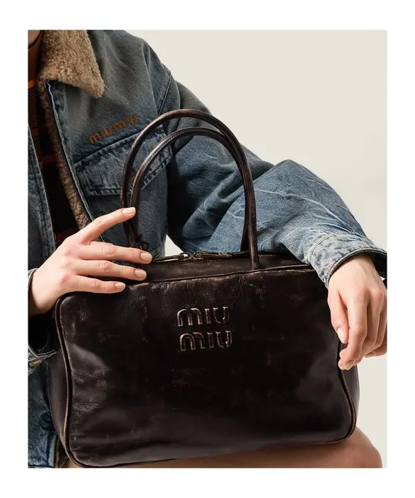 Miu Miu Beau Nappa Leather Bag - Brown