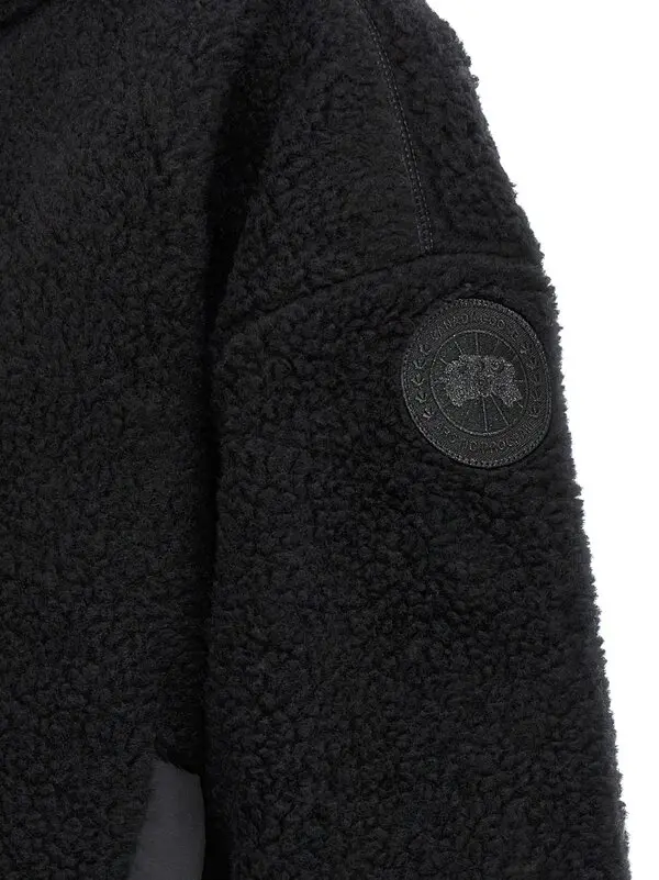Canada Goose Hooded Fleece Jacket With Zip Closure - Black