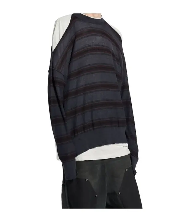 Balenciaga Striped Layered Crewneck Sweater