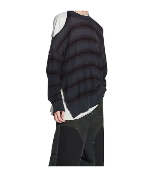 Balenciaga Striped Layered Crewneck Sweater