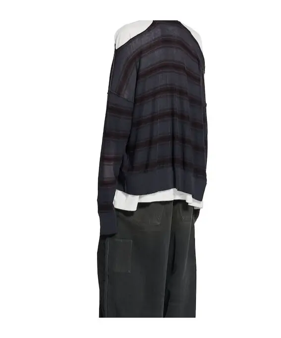 Balenciaga Striped Layered Crewneck Sweater