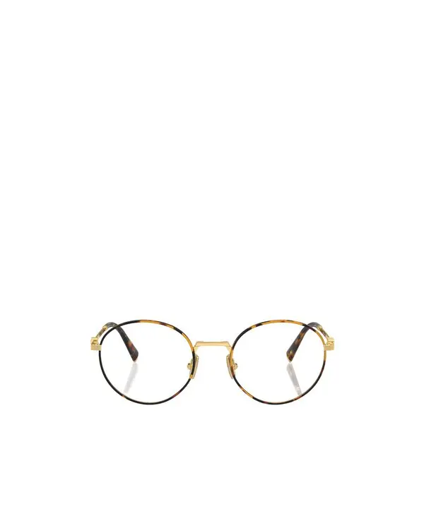 Miu Miu Round Frame Eyeglasses - Havana Honey/gold