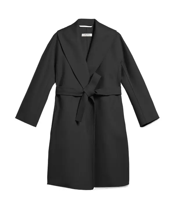Max Mara Belted Long-sleeved Coat - Black