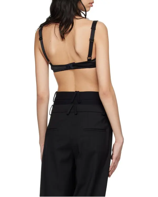 Dolce & Gabbana Dolce Gabbana Conical Cups Satin Balconette Bra - Black