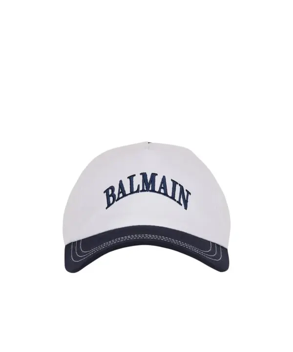 Balmain Two-tone Cotton Baseball Cap - Navy Blue