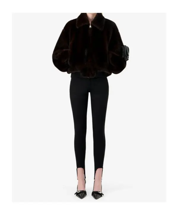 Coperni Faux Fur Bomber Jacket - Black