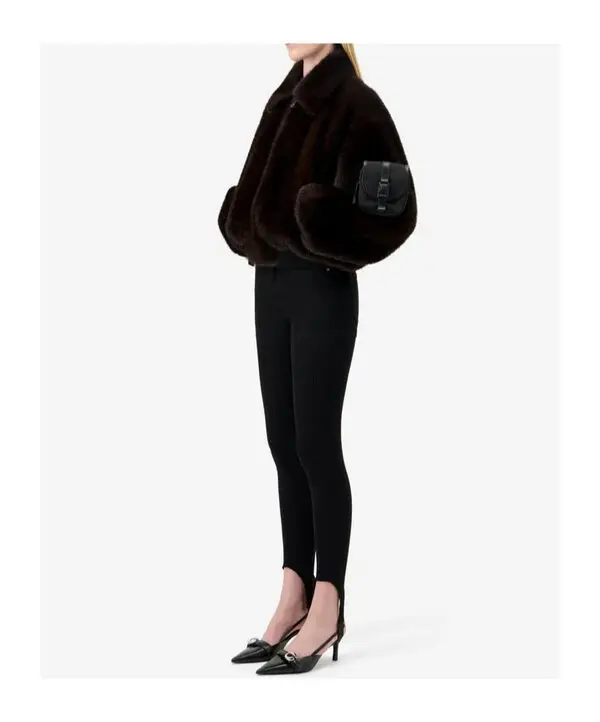 Coperni Faux Fur Bomber Jacket - Black