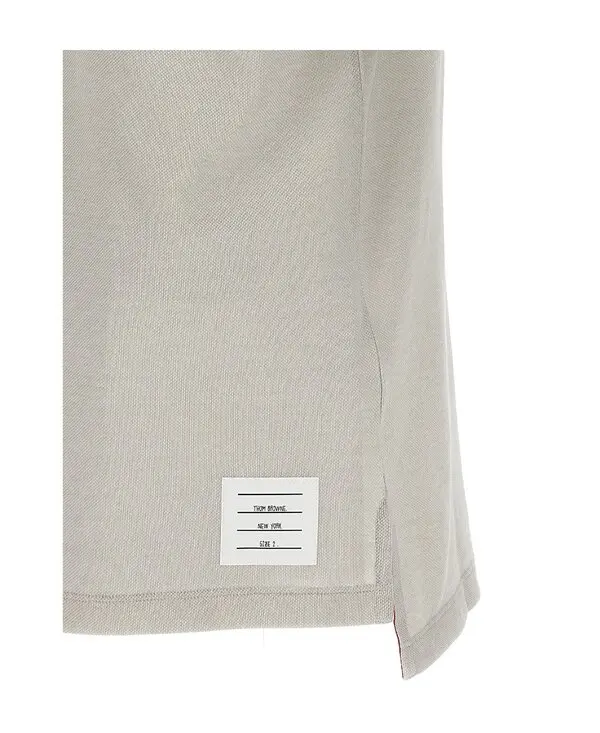 Thom Browne Logo Patch Stripe-detailed Polo Shirt
