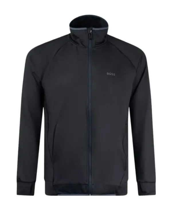 Hugo Boss Logo-print Zip-up Jacket With Elasticated Hem