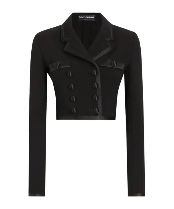 Dolce & Gabbana Double-breasted Cropped Jacket - Black