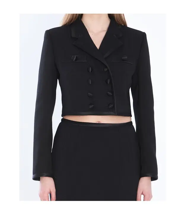 Dolce & Gabbana Double-breasted Cropped Jacket - Black