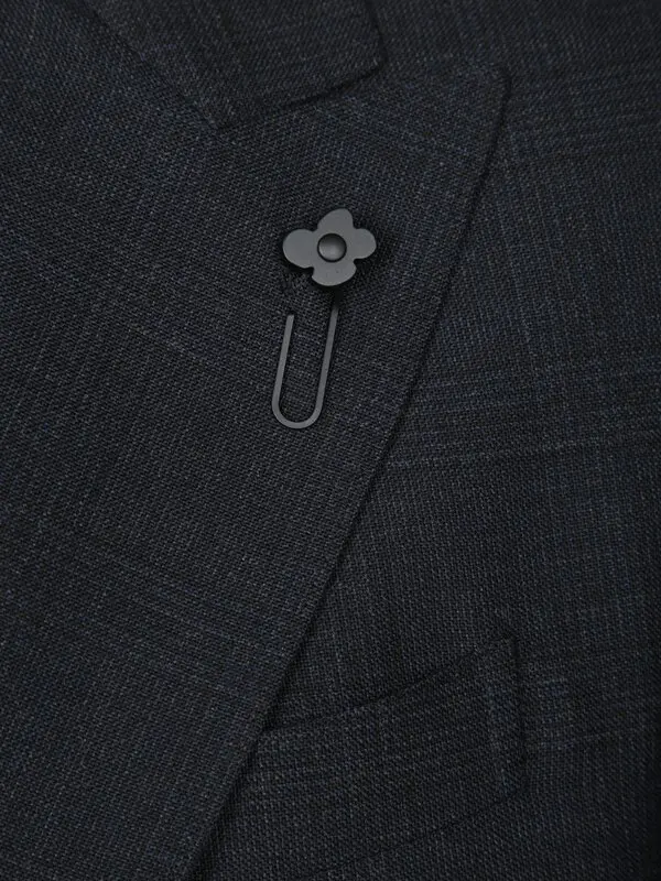 LARDINI Single Breasted Flower Detailed Tailored Blazer - Blue