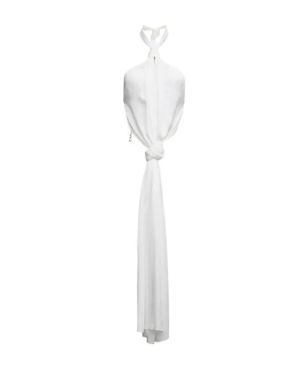 Givenchy Halterneck Draped Knot Blouse - Off White